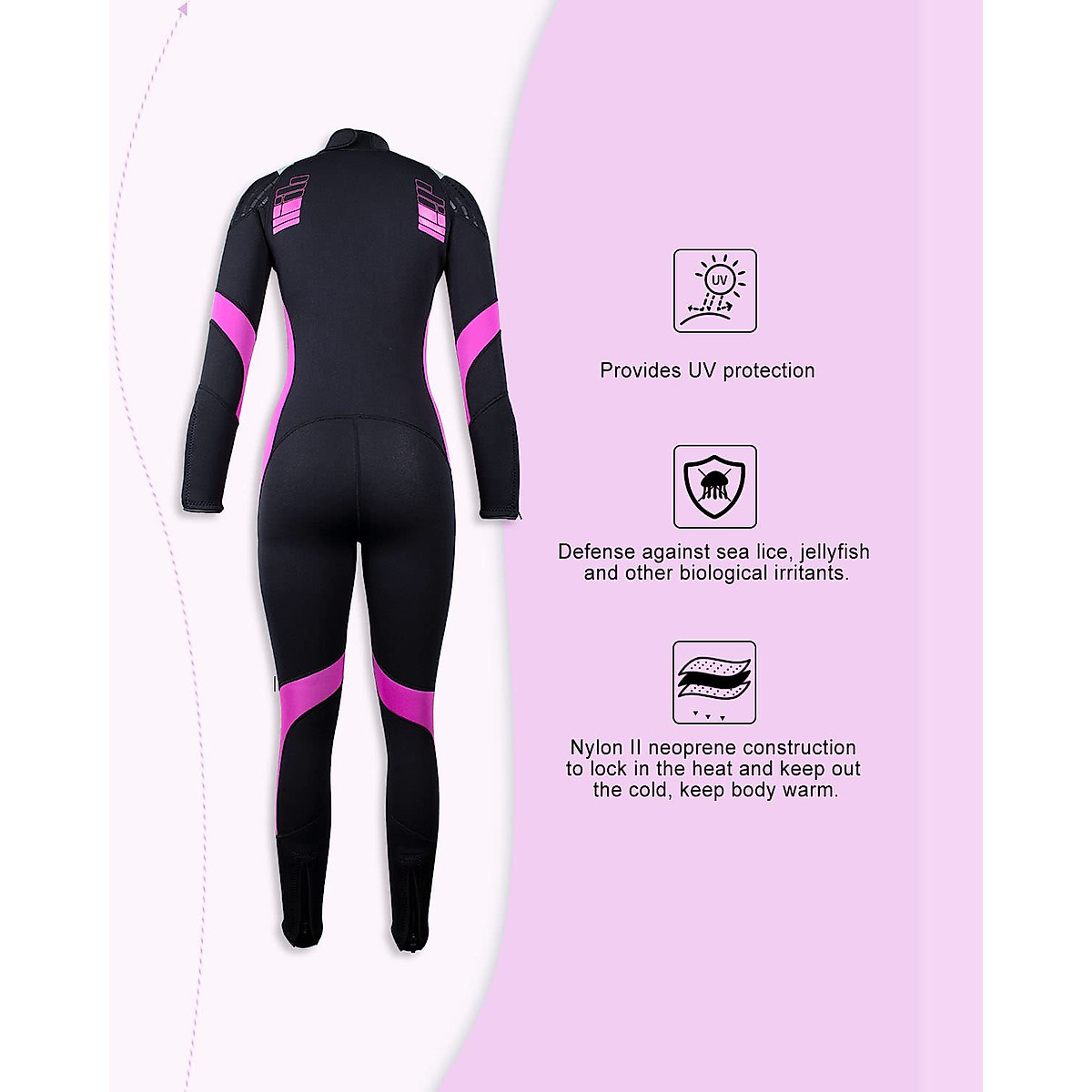 Seaskin Wetsuits for Men Women 3mm Front Zip Full Wetsuit