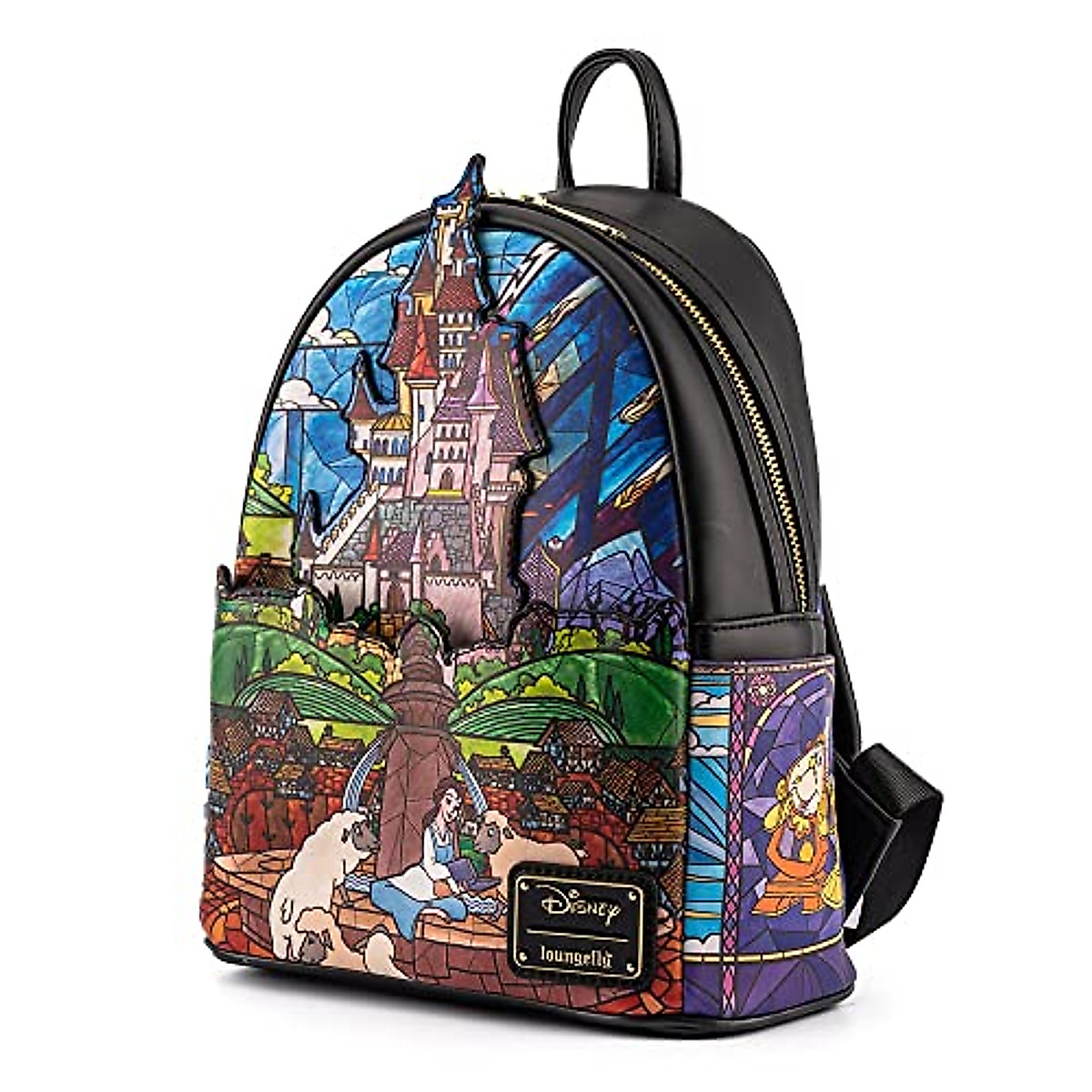 Loungefly Disney Princess Castle Series Belle Womens Double Strap Shoulder Bag Purse