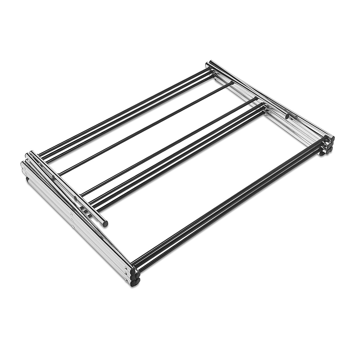 Whitmor 11-Bar Folding Clothes Top Shelf-Indoor and Outdoor-Chrome Drying Rack, 9 Hanging