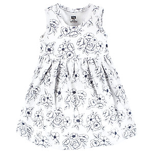 Hudson Baby Baby Girls' Quilted Cardigan and Dress, Blue Toile, 5 Toddler