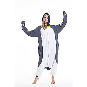 Sqlszt Women Men Adult Animal Penguin One Piece Onesie Cosplay Pajama Costume XL