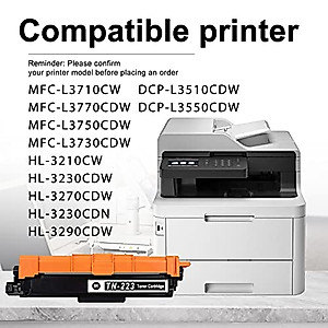 FOJY Feromyink Compatible 2-Pack TN223 TN-223 Toner Cartridge Replacement for Brother MFC-L3770CDW L3750CDW HL-3270CDW 3230CDN 3290CDW DCP-L3550CDW Printer (Black), ‎14 x 12 x 12 inches