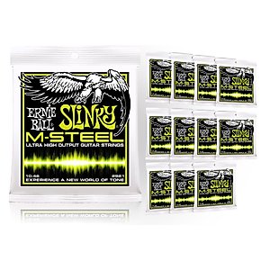 Ernie Ball 2921 M-Steel Regular Slinky Electric Guitar Strings - Buy 10, Get 2 FREE