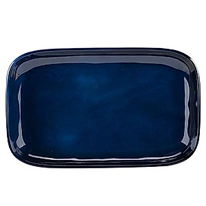 G.E.T. CS-117-CSB-EC Melamine Rectangular Serving Platter, 12" x 7.5", Blue (Set of 4)