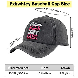 Chemo Headwear for Women, Breast Cancer Awareness Accessories Pink Ribbon Hat, Adjustable Washed Chemo Hair Don't Care Baseball Caps, Breast Cancer Survivor Gifts for Woman, Mom, Wife (Black)