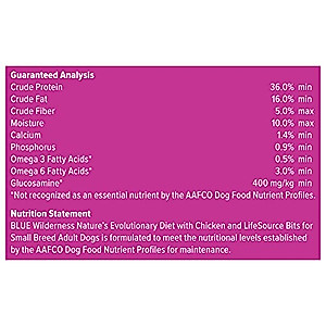 Blue Buffalo Wilderness High Protein, Natural Adult Small Breed Dry Dog Food, Chicken 4.5-lb