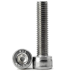 M6-1.0 x 65mm Socket Head Cap Screws Metric, Allen Socket Drive, 304 Stainless Steel (A2-70), Full Thread, Bright Finish, Machine Thread, Quantity 10