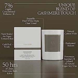 ESNA HOME Leblanc Cashmere Touch Luxury Aromatherapy Scented Candles | Essential Oils All Natural Soy Candles Mother’s Day Ideas Love | 8.8oz 50 Hours Clean Burning | Votive Candle with Premium Box