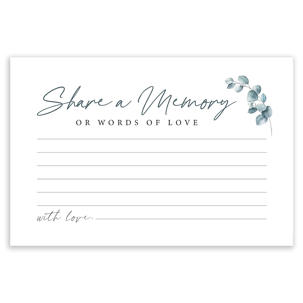 CLEVER SIGNS 50 Pcs Share a Memory Card, 4" x 6" - for Celebration of Life Birthday Anniversary Memorial Funeral Graduation Bridal Shower Game