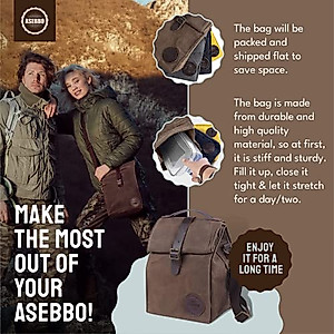 ASEBBO Insulated Lunch Bag 10L Sturdy Waxed Canvas Lunch Box for Men and Women - Leakproof Insulated Cooler Bag for Work Picnic Hiking - Premium Lunchbox for Adults (Brown)