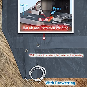 BenefitUSA Upgraded Muliti Color Canopy ONLY 10'x20' Carport Replacement Canopy Outdoor Tent Garage Top Tarp Shelter Cover with Ball Bungees (Grey)