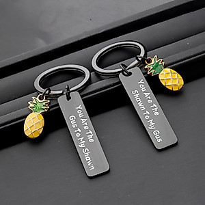 FAADBUK TV Show Inspired Keychain Friendship Keychain Set You Are The Shawn to My Gus Shawn & Gus Gift for Friends (Shawn to My Gus Black)