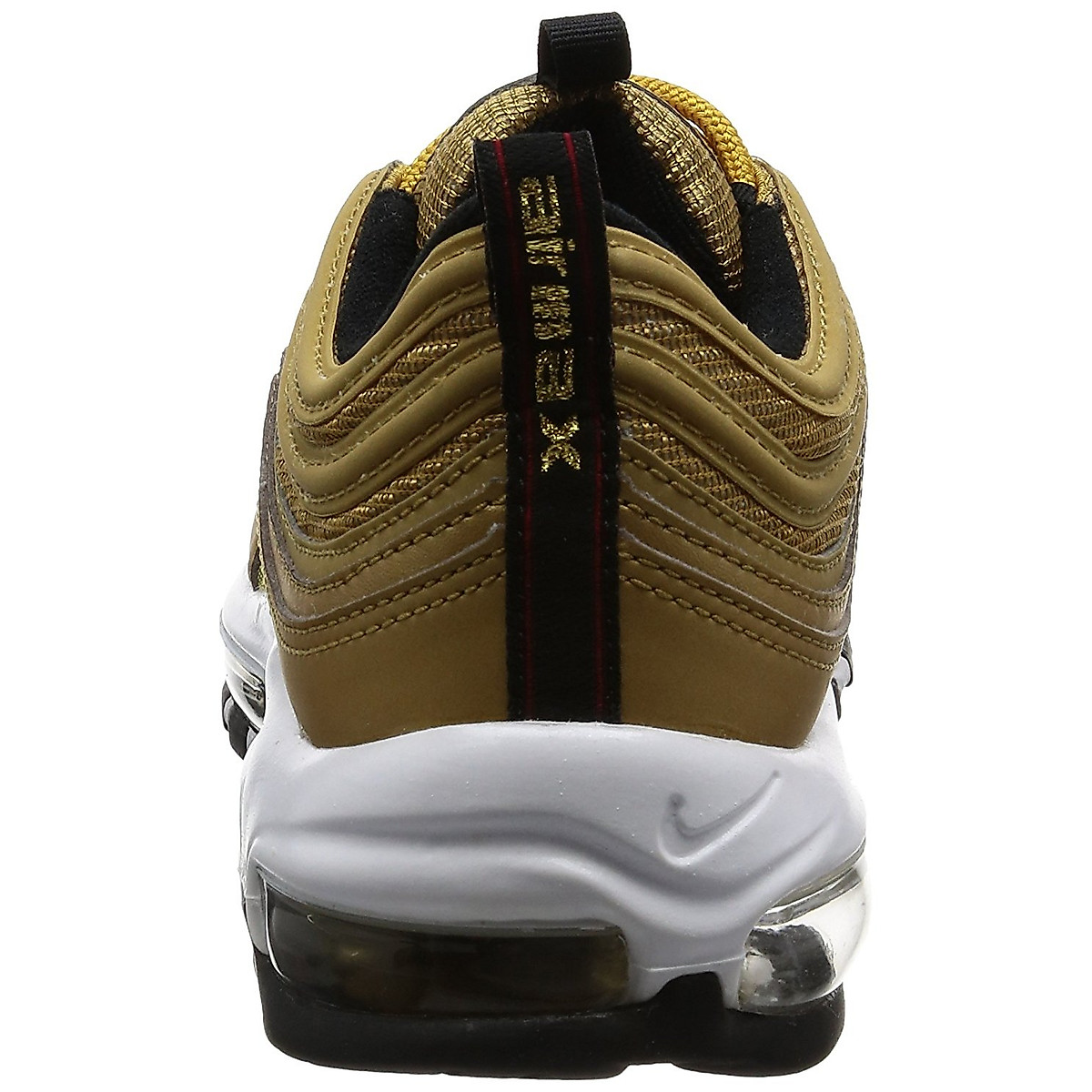 Nike Air Max 97 Og QS Mens Running Trainers 884421 Sneakers Shoes (UK 7 US 8 EU 41, Metallic Gold University red 700)