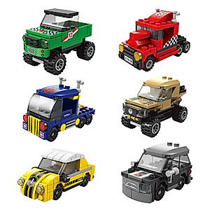 FUN LITTLE TOYS 12 Boxes Race Car Mini Building Blocks Party Favors for Kids 8-12, Car Building Kit Prize Box Toys for Kids Classroom