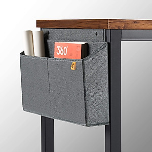 Cubiker Computer Desk 47" Sturdy Office Desk Modern Simple Style Table for Home Office, Notebook Writing Desk with Extra Strong Legs, Dark Rustic