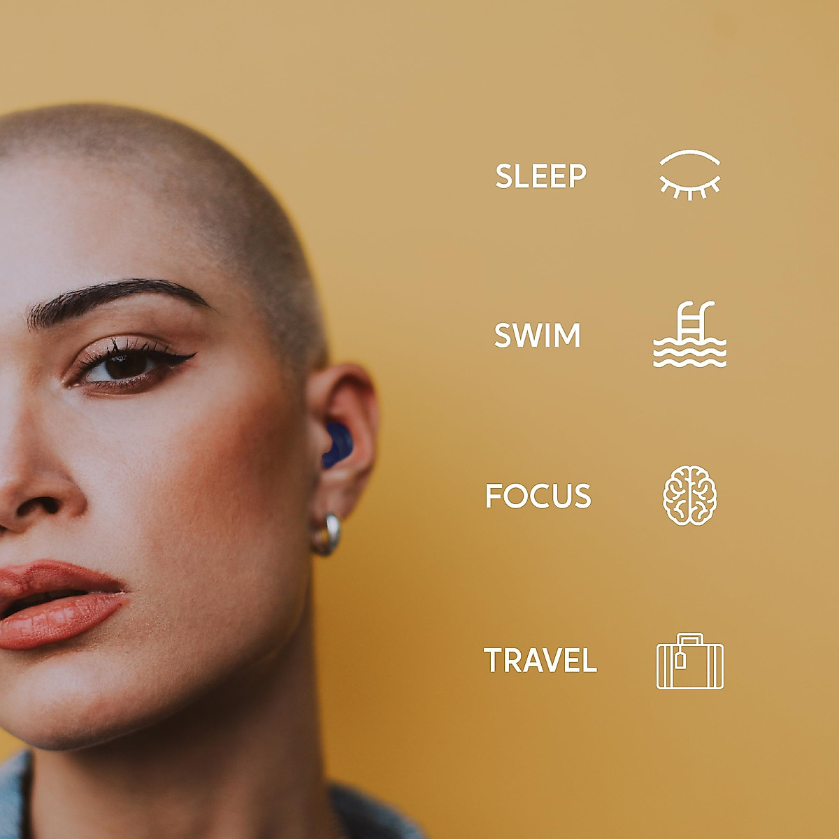 Silicone Ear Plugs for Sleeping by Soundbloc™ - 1 Year Supply (6 Pairs) - Custom Ear Plugs, Earplugs for Swimming, Soft Ear Plugs for Sleeping, Silicone Earplugs - The Earplug for Sleep Size M/L