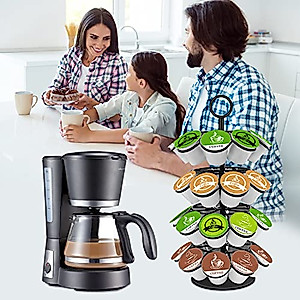 KIMIUP Coffee Pod Holder, Coffee Pod Storage Compatible with K-Cups(36 Pods), Kitchen Detachable Coffee Pod Organizer for Countertop, Spins 360-Degrees Coffee Pod Carousel