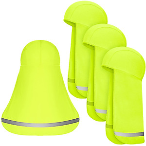 4 Pieces Sun Shade Hat Neck Shade Sun Shade Hat Cooling Skull Cap (Fluorescent Yellow)
