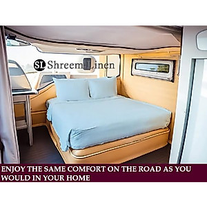 Microfiber RV Sheet Sets, 30x80 Bunk, Light Blue Solid, RV Bed Sheets for Campers, RV's & Travel Trailers Fit Mattress up to 8 Inch deep Motorhome RV Camping Sheets