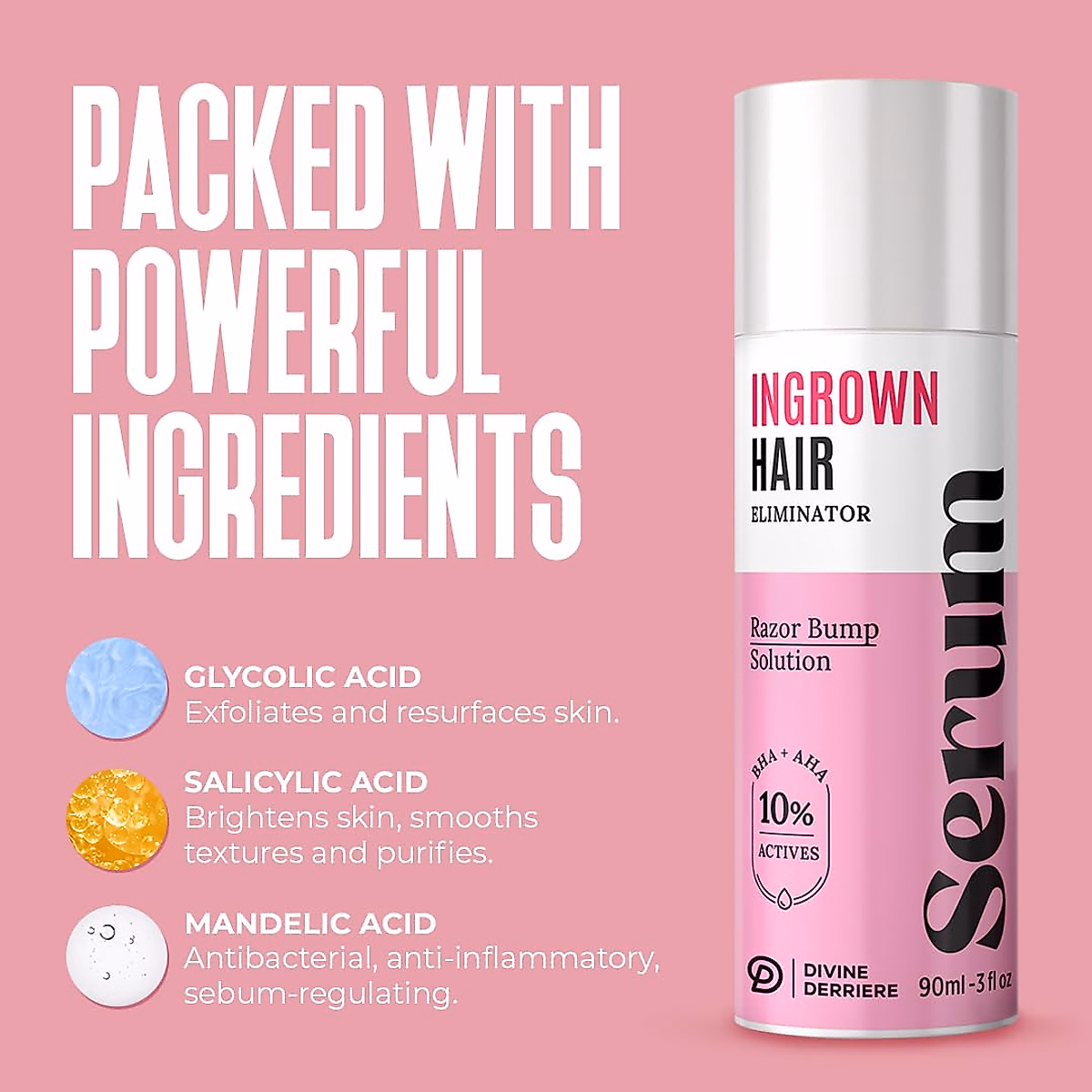 Razor Bump Stopper with Dark Spot Remover, Ingrown Hair Treatment for Bikini Area and Razor Bumps Treatment - Salicylic Acid After Shave Solution for Ingrown Hairs & Razor Burns