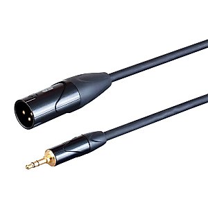 Monoprice XLR Male to 1/8in TRS Male Connector - 6 Feet - Black, Heavy Gauge 24AWG On Tour Cables, Gold Plated Connectors - Stage Right Series