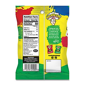 WARHEADS - Extreme Sour Hard Candy - Assorted Flavors - Sour Apple, Black Cherry, Blue Raspberry, Lemon & Watermelon Flavors - 2 oz. Bag
