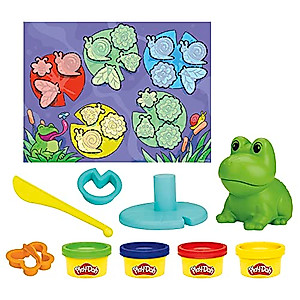Play-Doh Frog ‘n Colors Starter Set with Playmat, Preschool Toys for 3 Year Old Girls & Boys & Up, Preschool Crafts Frog Toy & 4 Modeling Compound Colors
