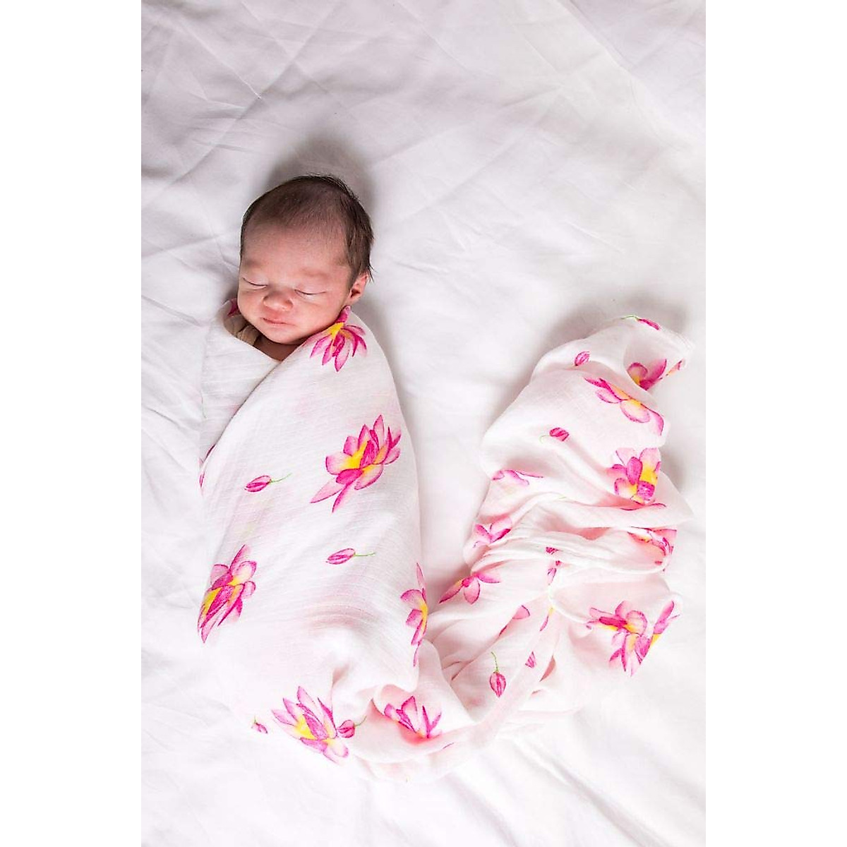 Malabar Baby Certified Organic Swaddle Blanket Set | Luxurious Cotton Muslin Blankets for Girls & Boys | Baby Receiving Swaddles for Newborns & Infants | Unique Gifts, 2 Pack (Enchanted Garden)