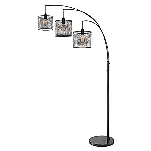 Lite Source 3-LITE Arch LAMP, Black/MESH Metal Shade, E27 Vintage 40Wx3 LS-83019