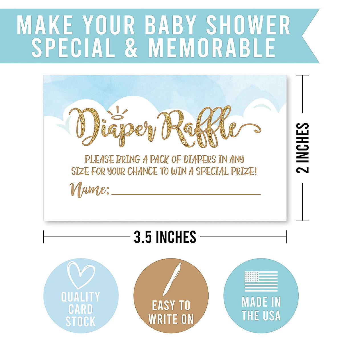 25 Baby Shower Diaper Raffle Tickets For Baby Shower Boy - Heaven Sent Baby Shower Games For Boys, Diaper Raffle Cards, Baby Raffle Tickets, Baby Shower Invitation Inserts, Baby Shower Ideas