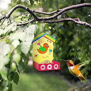 Wooden Arts and Crafts for Kids, 2-Pack Make Your Own Bird Feeder Painting Kit with Diamond Stickers, Educational Fun Kids Craft for Girls Boys Age 3-5 4-8 8-12, Welcome Birdies to Your Yard