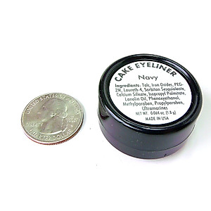 Pure Ziva Matte Cool Dark Navy Blue Cake Eyeliner & Pressed Eyeshadow, Water Activated Powder; Gluten & Cruelty Free