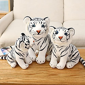 GUDVES Tigers Plush Toy Stuffed Animal Plush Cat - by Tiger Tale Toys Cute Lifelike Tiger Stuffed Animals Animals Kids Toy Gift for Boy Baby Hug Tiger - Lifelike Stuffed Animal (7.8 in, Yellow Tiger)