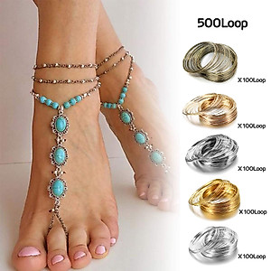 500 Loops Jewelry Wire Memory Beading Wire Steel Memory Wire Cuff Bangle Bracelet for Jewelry Making Supplies Art Creation Bracelet Necklace DIY Crafts Making Jewelry Making Dolls