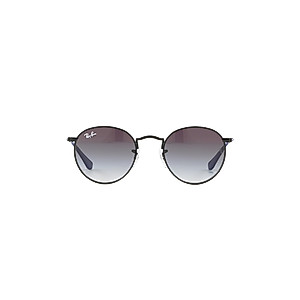 Ray-Ban Junior Kids RJ9547S Metal Round Sunglasses, Matte Black/Light Grey Gradient Dark Grey, 44 mm