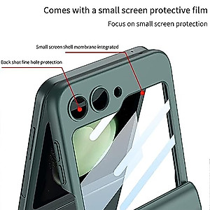 for Samsung Galaxy Z Flip 5 Case Cover,for Galaxy Z Flip 5 Case with Hinge Protection Samsung Flip 5 Case with Screen Protector,Compatible with Samsung Galaxy Z Flip 5 Phone Case Black