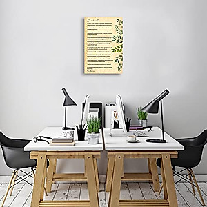 Desiderata Poem Framed Wall Art Motivational Poster Max Ehrmann Book Quotes Wall Art Retro Canvas Inspirational Picture Decorations Framed (12x18 inch)