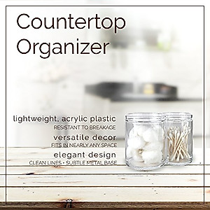 ARAD Acrylic Cotton Ball Holder, Storage Cotton Balls, Bathroom Storage, Makeup Organizer, Acrylic Container, Cotton Ball Organizer, Round Counter Organizer