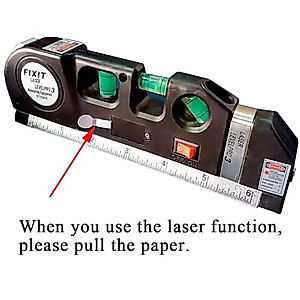 Multipurpose Laser Level Kit Standard Cross Line Laser 8 feet Measure Tape Ruler Tool Adjusted Metric Rulers for Construction Picture Hanging Wall Floor Writing Painting