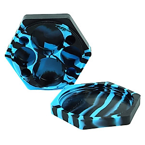 YHSWE Large Hexagon 110ml Silicone Non-stick Storage Container 1 Piece Black/Blue