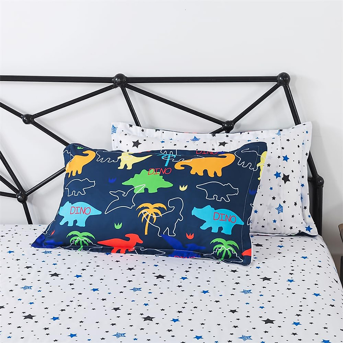 lishjekee Dinosaur Comforter Full for Kids 7Pieces Dinosaur Comforter Set Bed in A Bag for Boys Teens T-Rex Dino Bedding Sets Jungle Dinosaur Comforter and Sheets Set Home Decor