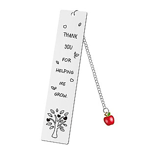 Teacher Appreciation Bookmark Gifts for Women Men Thank You Teacher Gifts from Student Christmas Birthday Gift for Teachers Thank You for Helping Me Grow Bookmarks