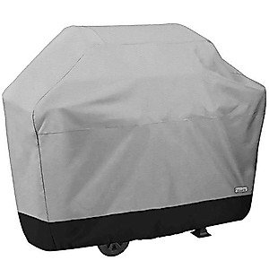 NEH Premium Waterproof Barbeque BBQ Grill Cover - Large 64" Length (64" L x 24" Dx 46" H) - Breathable Material, Sunray Protected, and Weather Resistant Storage Cover - Gray with Black Hem