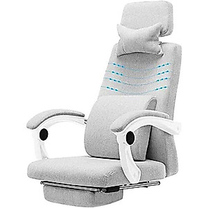 KXDFDC Minimalist Fashion Leisure Chair Computer Chair Seat Swivel Chair Cotton and Linen Office Chair
