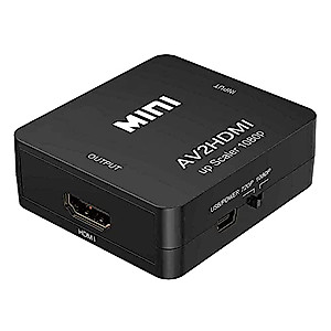 AV to HDMI Converter, RCA to HDMI, BD&M 1080P Mini RCA Composite CVBS Video Audio Converter Adapter Support PAL/NTSC for TV/PC/ PS3/ STB/Xbox VHS/VCR/Blue-Ray DVD Players - Black