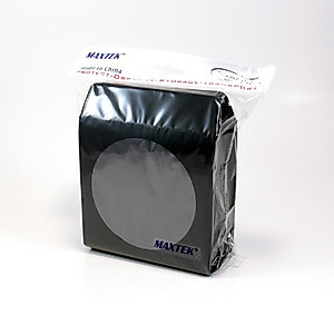 100 Pack Maxtek Premium Thick Black Color Paper CD DVD Sleeves Envelope with Window Cut Out and Flap, 100g Heavy Weight.