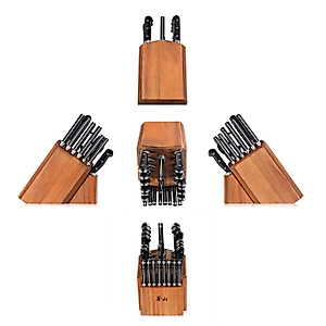 Cangshan V2 Series 1024128 German Steel Forged 23-Piece Knife Block Set, Acacia