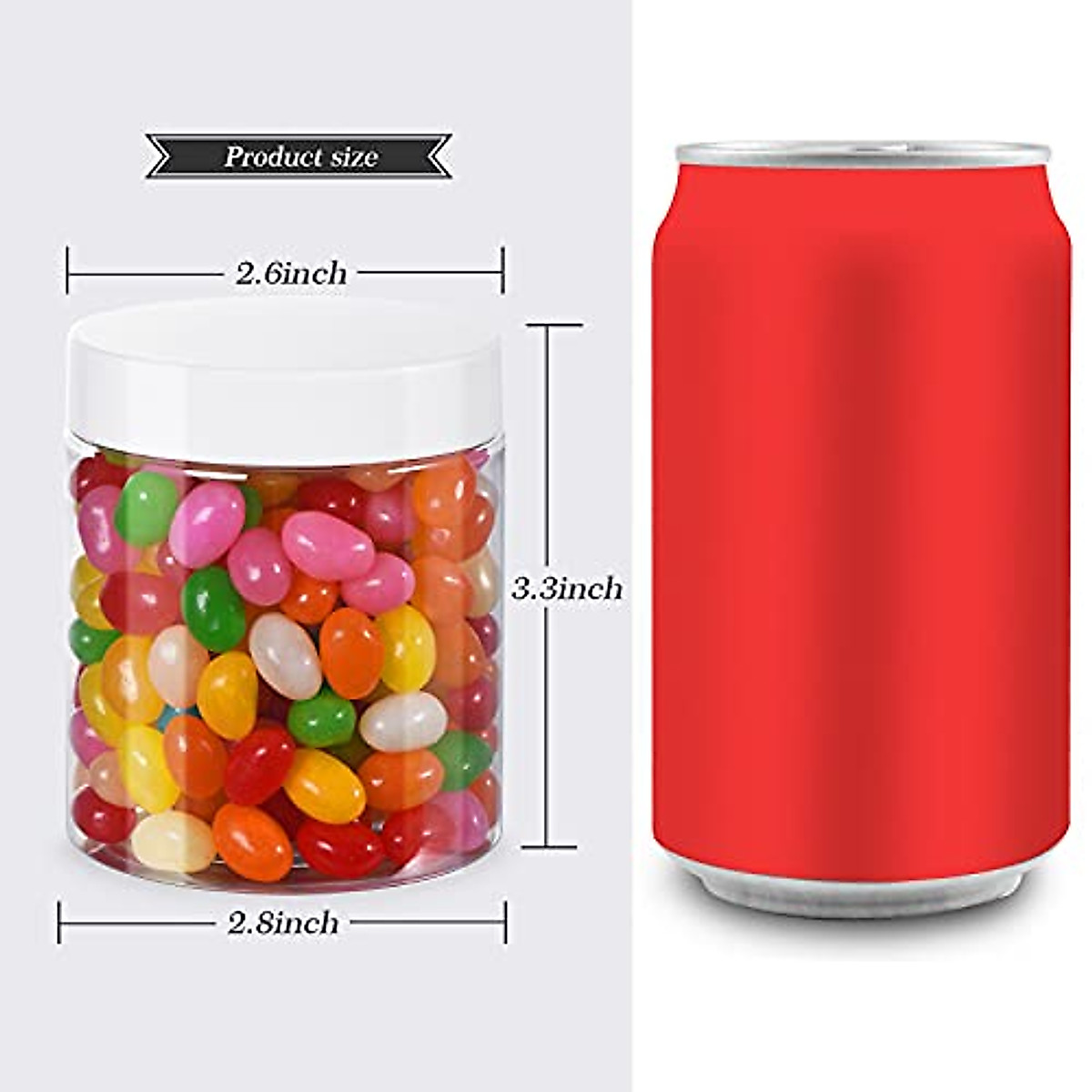 TANGLONG Plastic Jars With Lids, 8 oz Plastic Containers With Lids, Jars With Lids Ideal For Cake Jars Body Butter And Food Storage, Pack Of 30