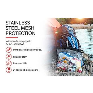 Ratsack Rodent Proof Bear Bags Medium Size - Ultralight Stainless Steel Mesh Bag for Camping Food Storage - Sturdy and Rust-Resistant Sack with Lock and Grommet For Easy Hanging - Made in USA… (Large)