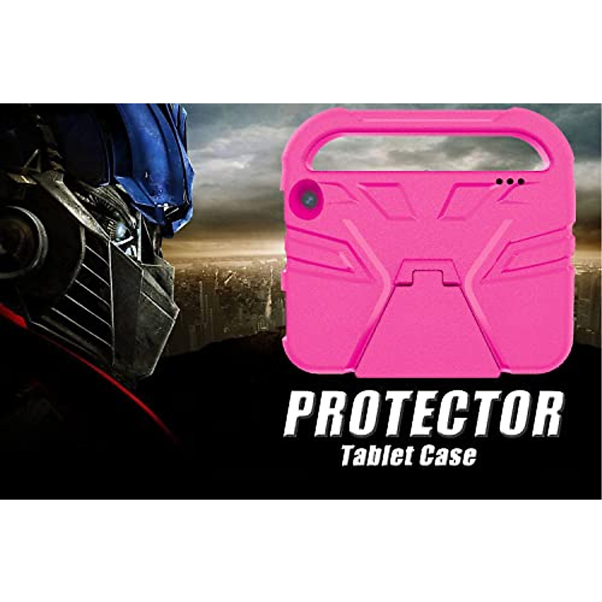 Fire 7 Tablet Case for Kids (Only Compatible 12th Generation, 2022 Release) - DJ&RPPQ Lightweight Shockproof Kid-Friendly Cover with Handle and Stand for Amazon Kindle Fire 7 Kids Tablet - Pink